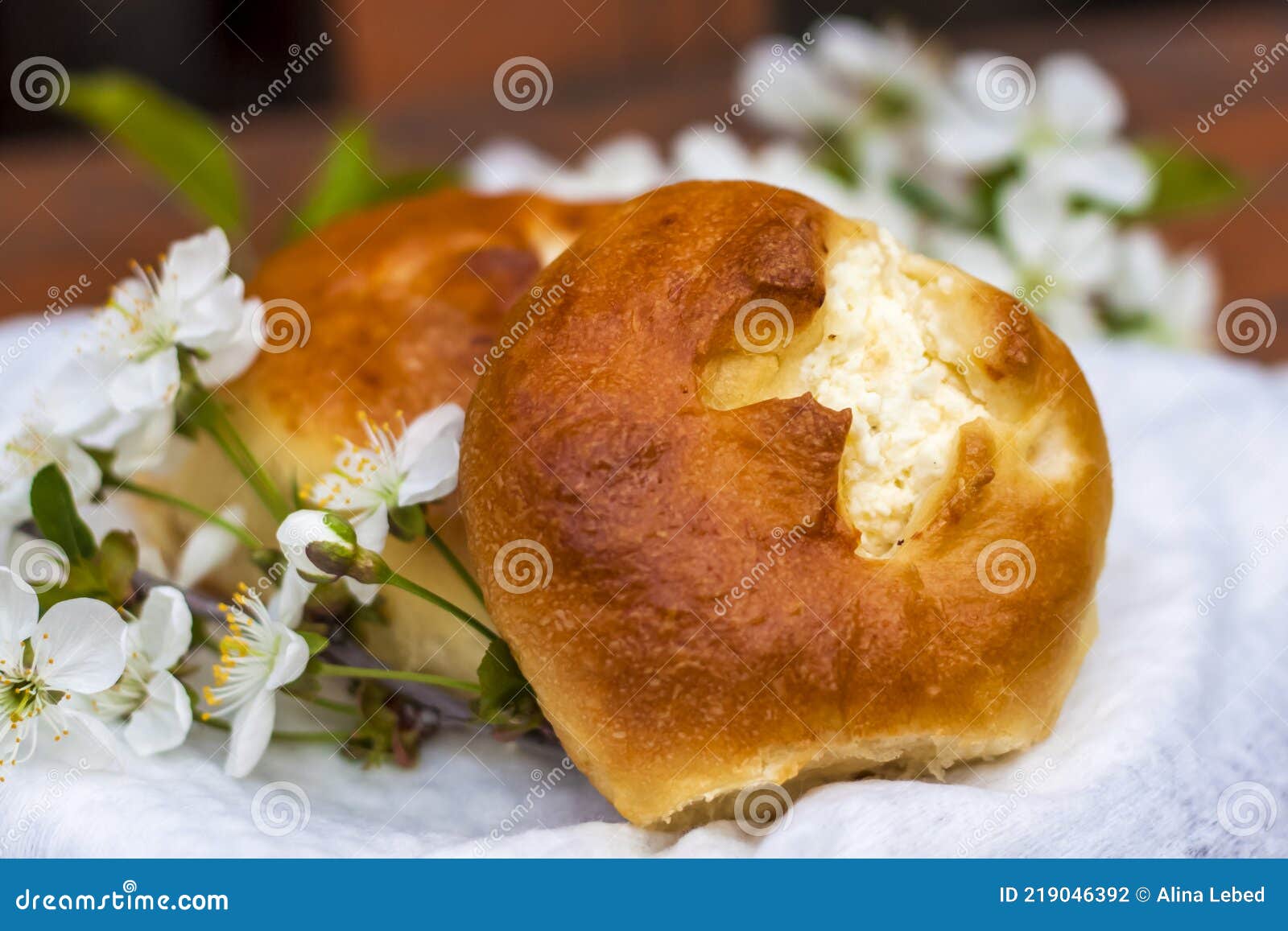 Baked Open Rolls on a Dark, Worn Rustic Wooden Table. the Composition ...