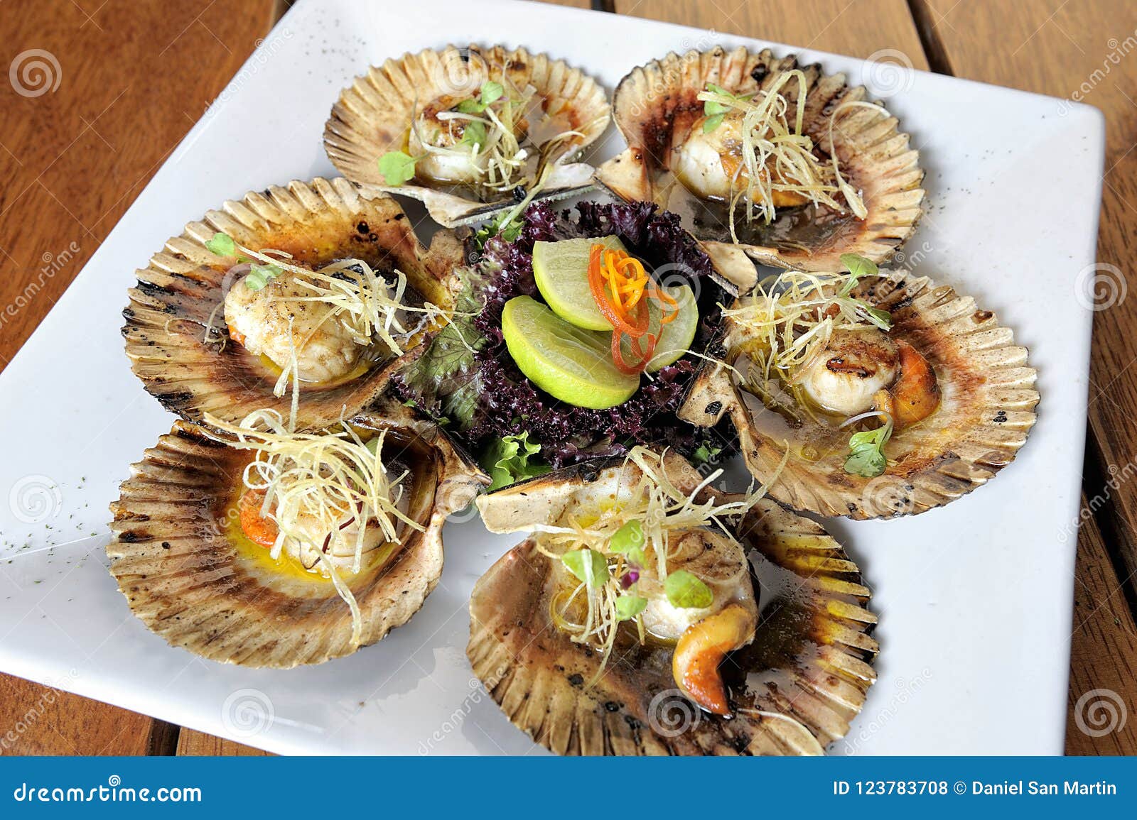 Baked Parmesan Scallops. Typical Dish of Peruvian Cuisine. Stock Photo ...