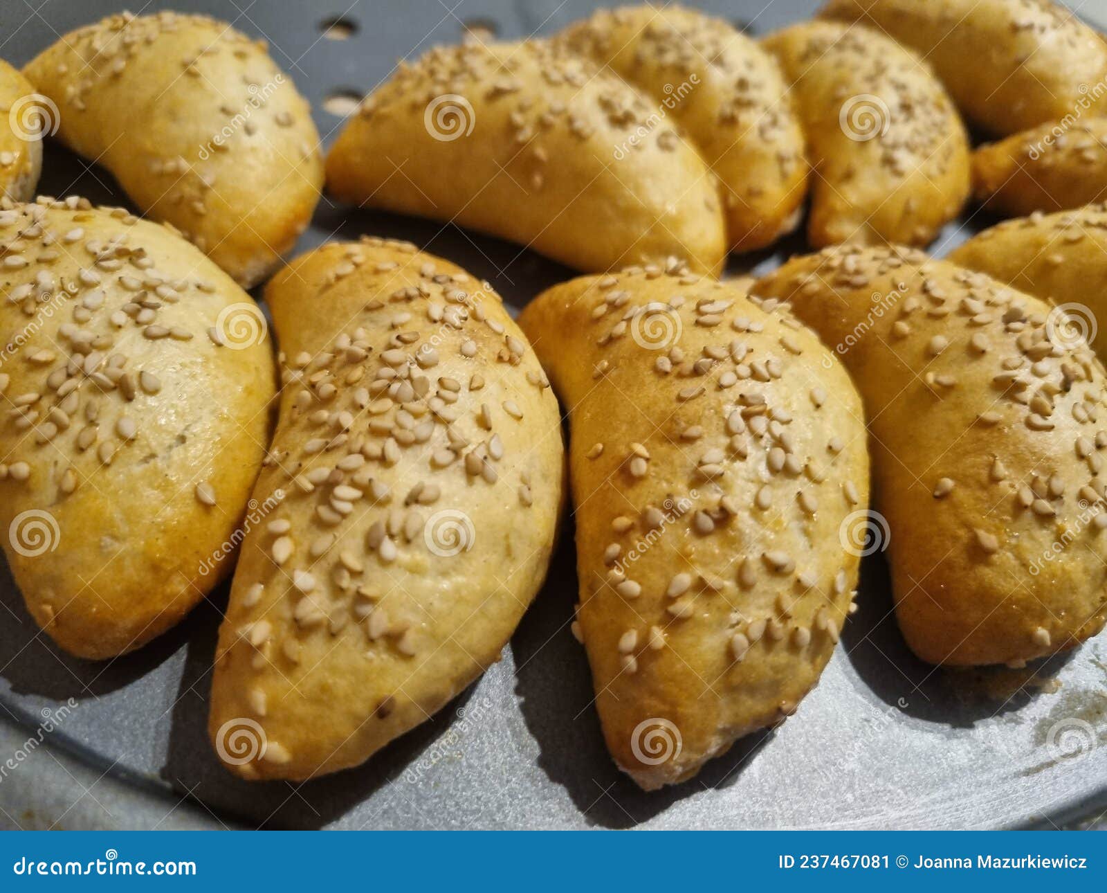 Baked Pastry with Sesame on the Top Stock Image - Image of icing, snack ...