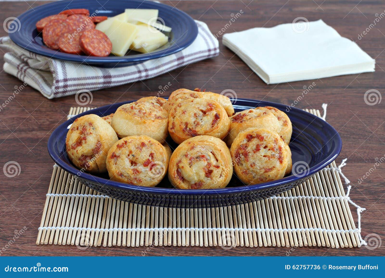 Baked Pepperoni and Cheese Appetizers Stock Photo - Image of baked ...
