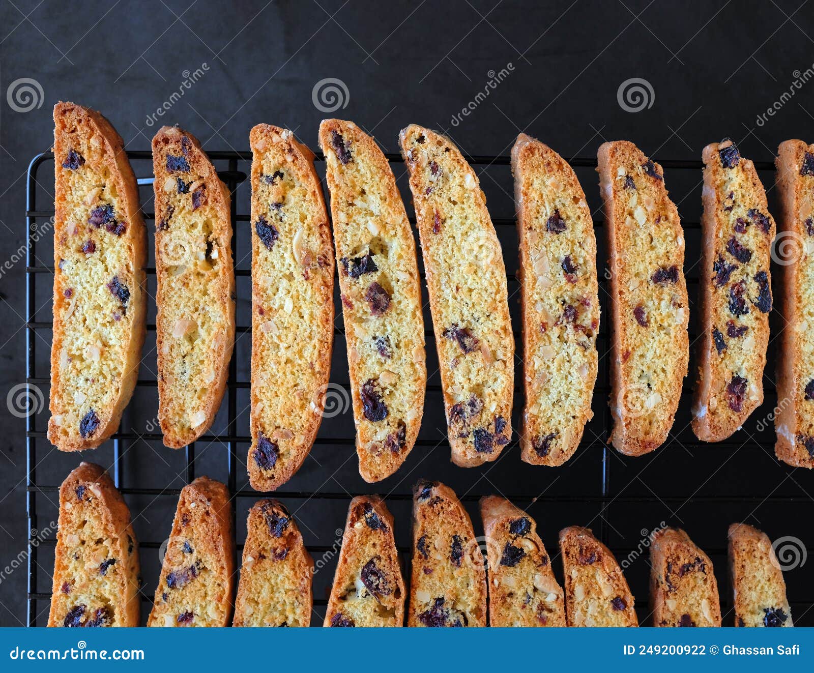 A Display of Baked Biscotti Stock Photo - Image of dish, cranberries ...