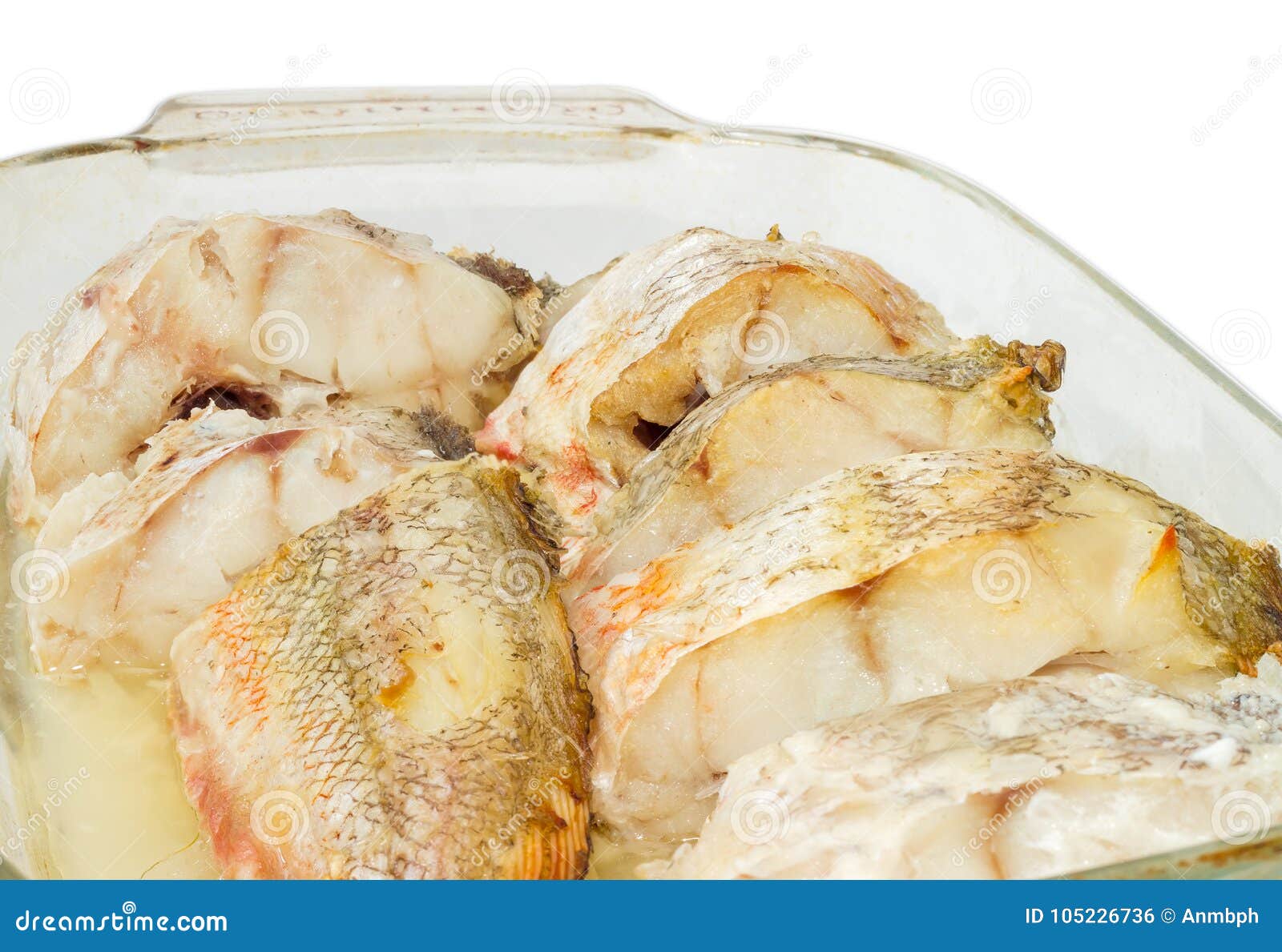 Baked Pieces of the Red Cod Closeup Stock Photo - Image of hoka ...