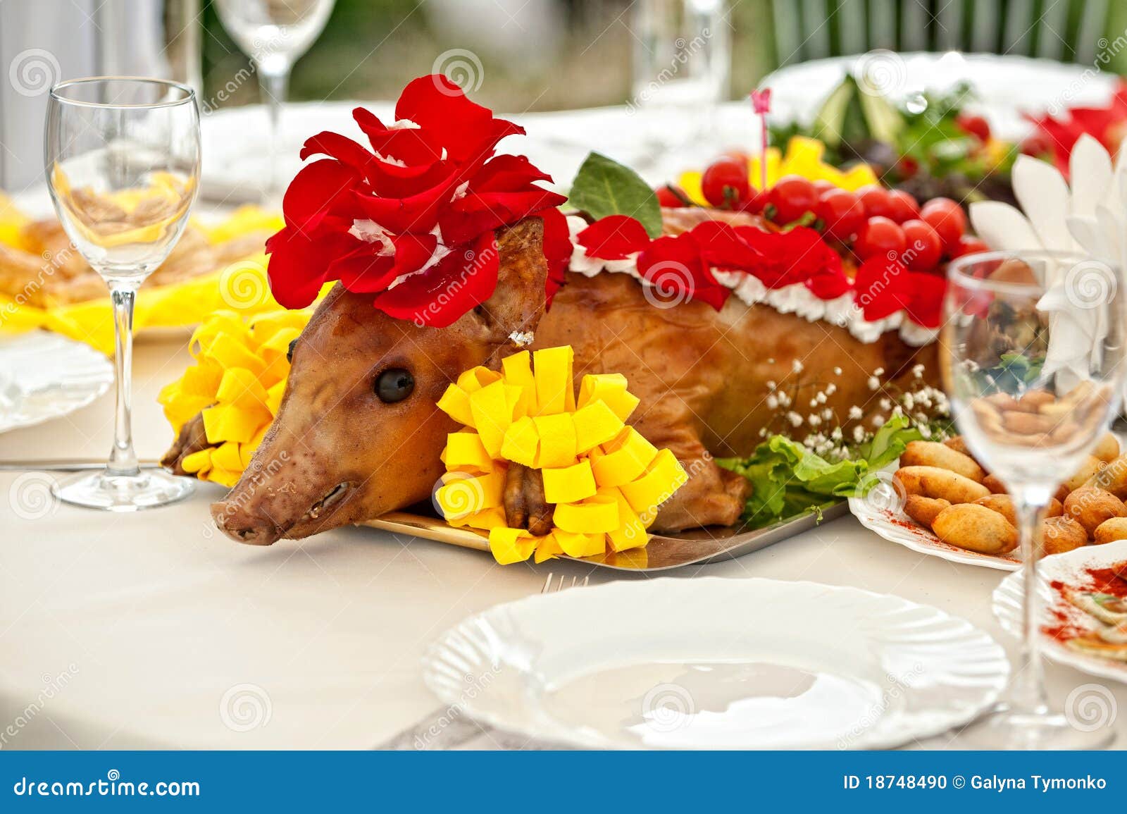 Baked pig stock photo. Image of roast, cooked, cooking - 18748490