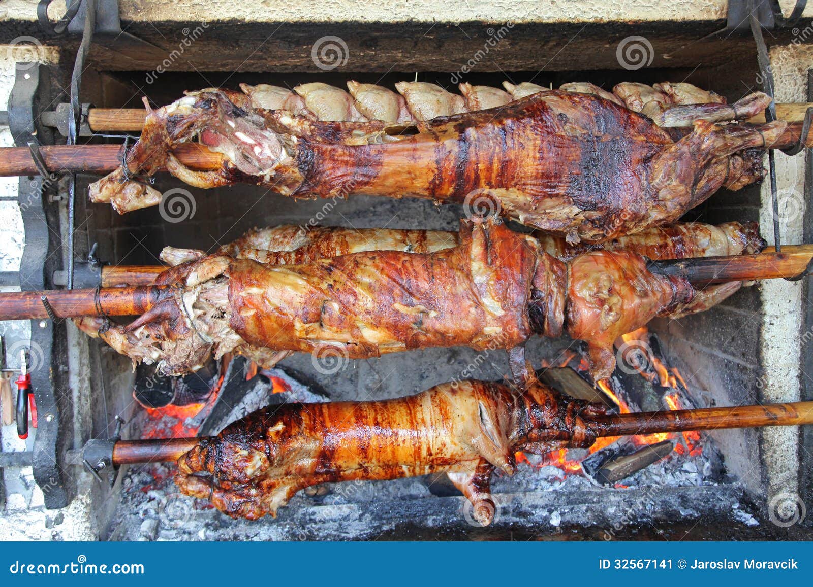 Baked pig stock image. Image of cooked, grillroom, brown - 32567141