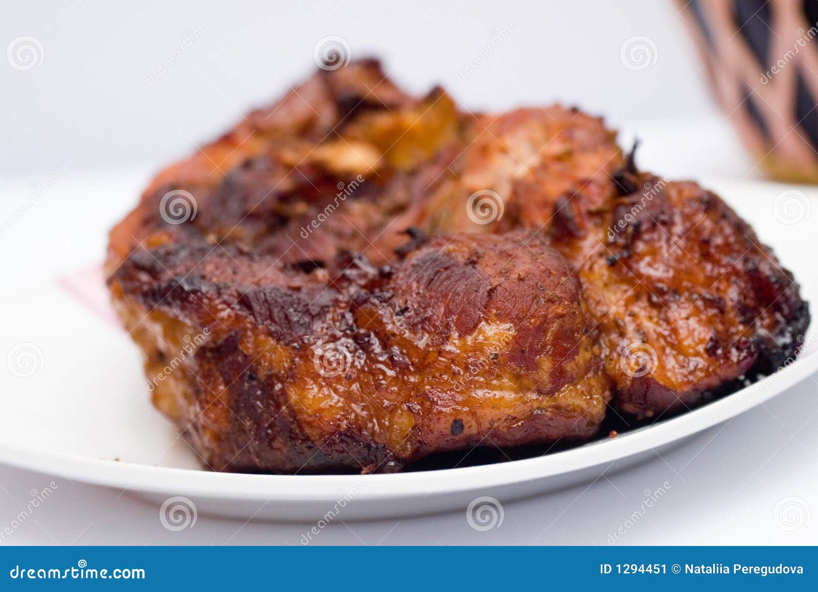 Baked pork meat. stock image. Image of barbecue, beef - 1294451