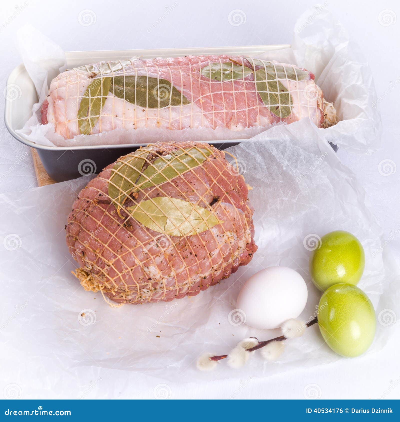 Baked pork - preparation stock photo. Image of closeup - 40534176