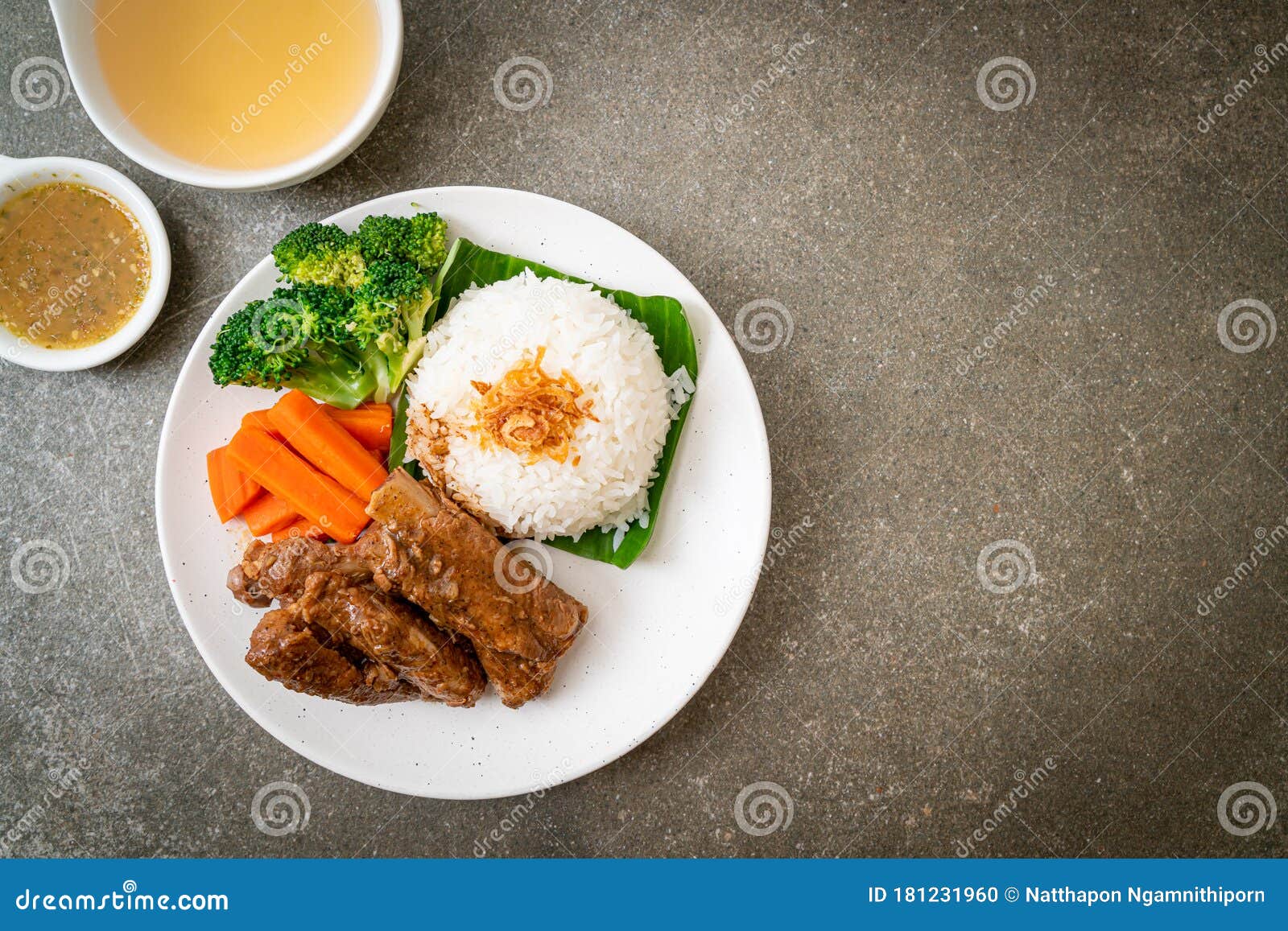 Baked Pork Ribs with Sauce stock photo. Image of baked - 181231960