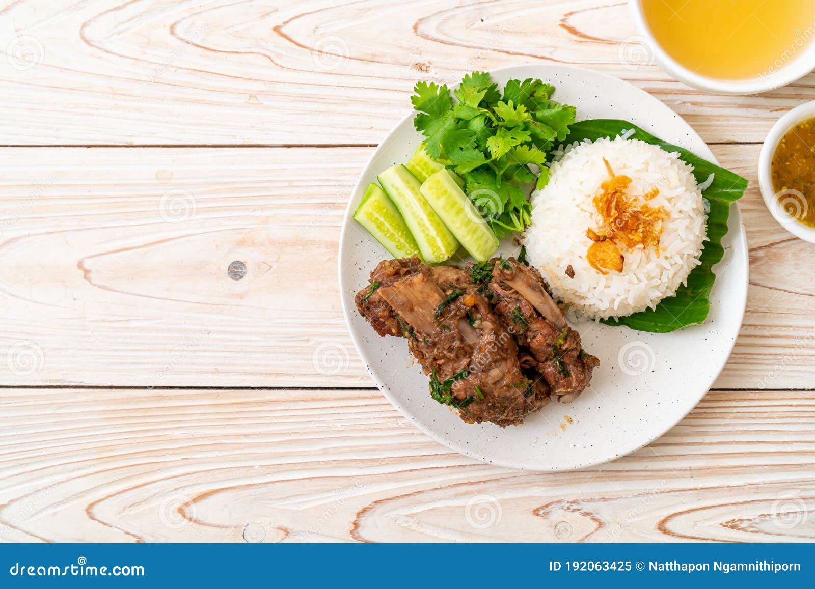 Baked Pork Ribs with Sauce stock image. Image of brown - 192063425