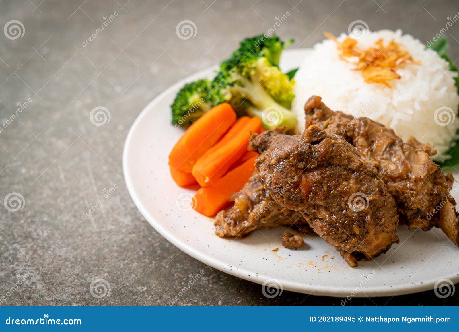 Baked Pork Ribs with Sauce stock image. Image of meat - 202189495