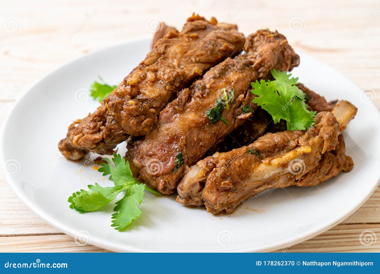 Baked Pork Ribs with Sauce stock photo. Image of beef - 178262370
