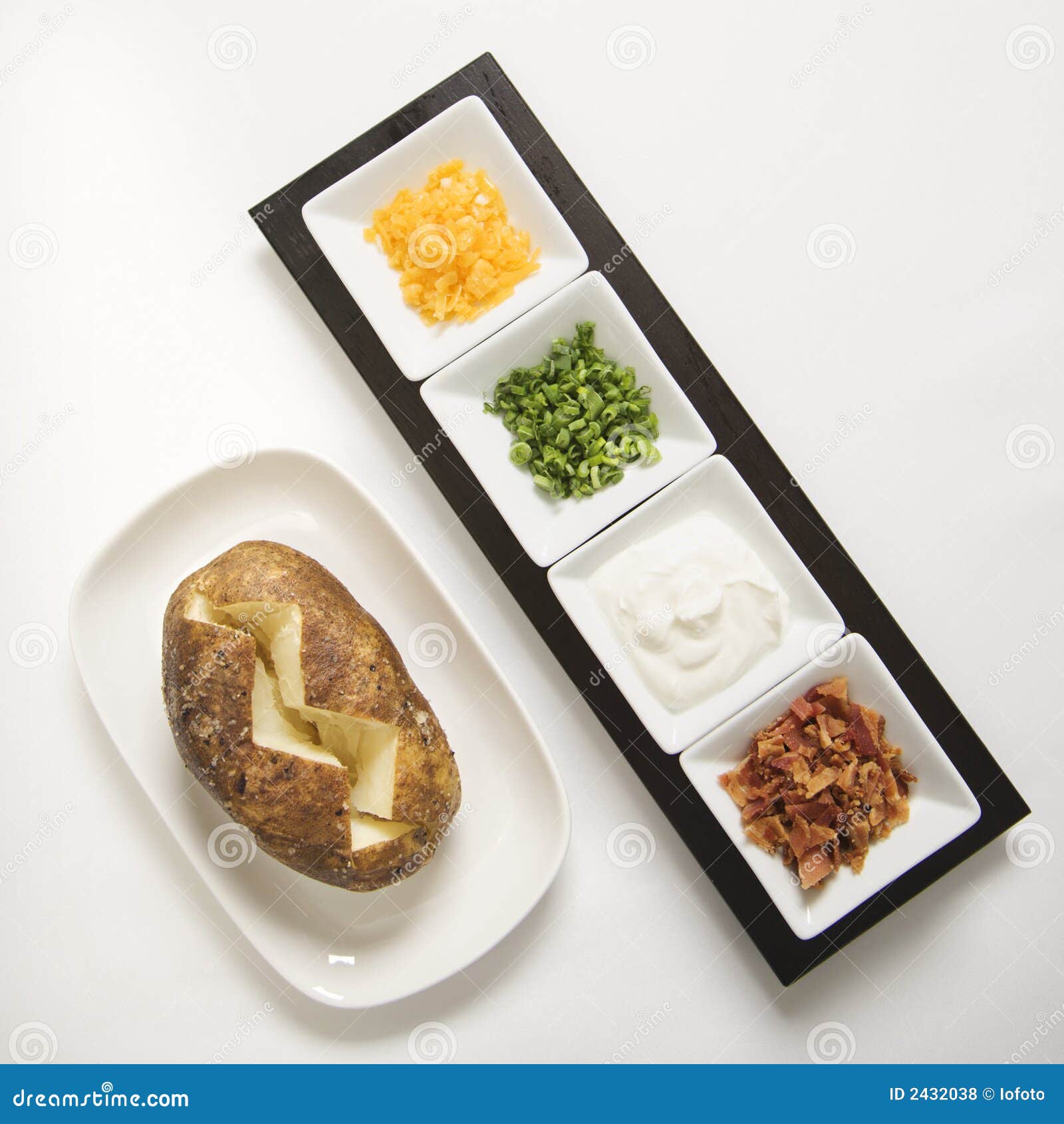 Baked Potato with Toppings. Stock Photo - Image of side, prepared: 2432038