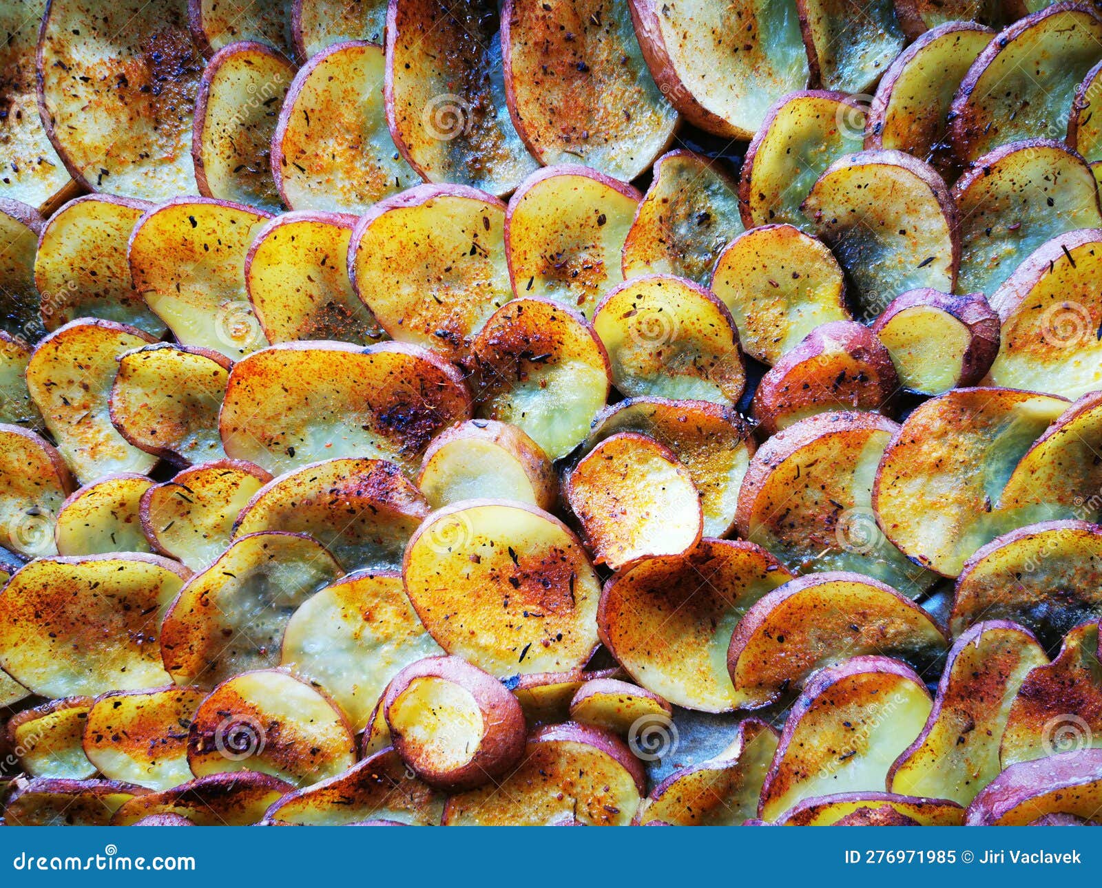 Baked potatoes texture stock image. Image of nice, closeup - 276971985