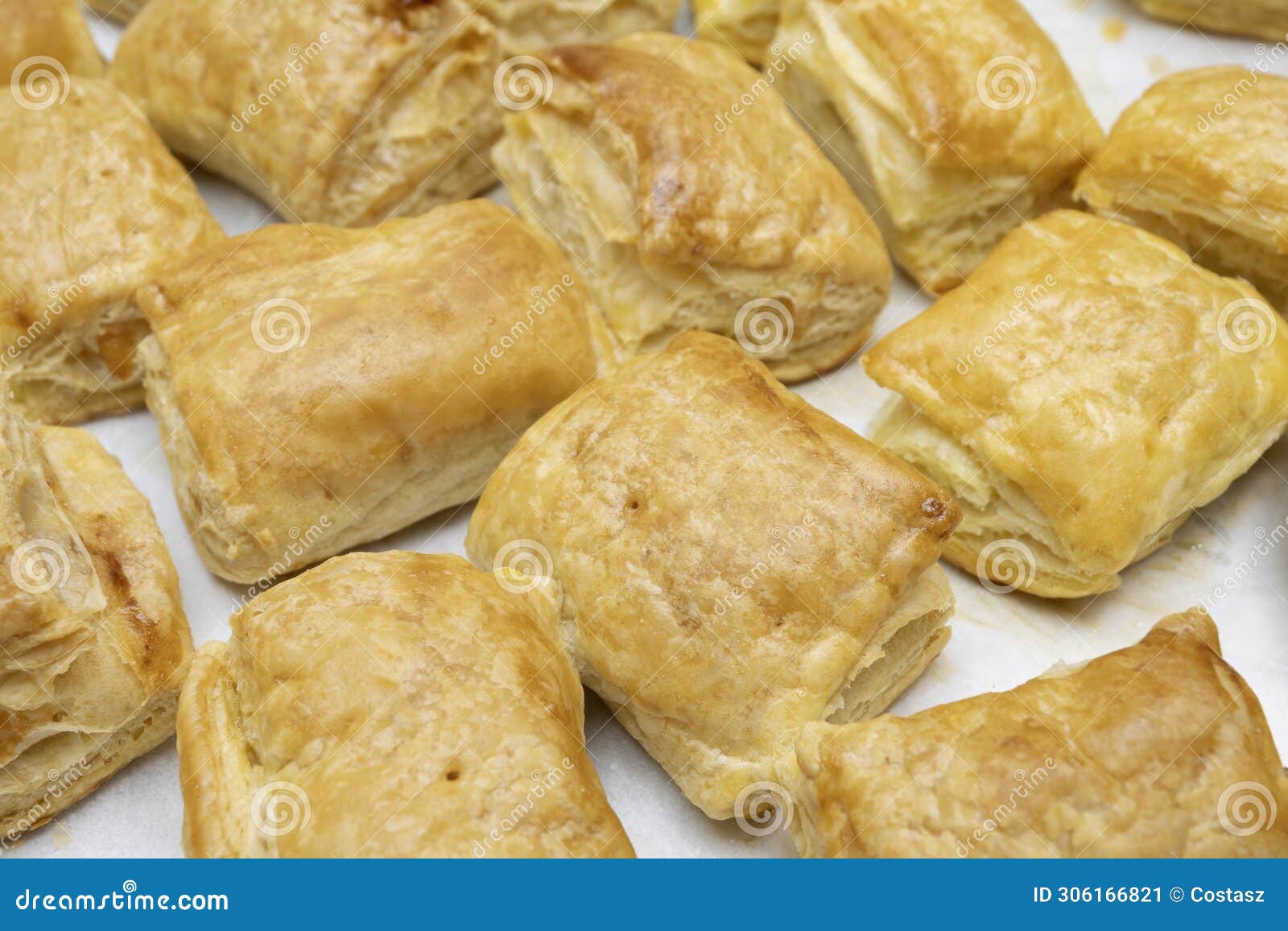 Baked puff pastry squares stock image. Image of cheese - 306166821