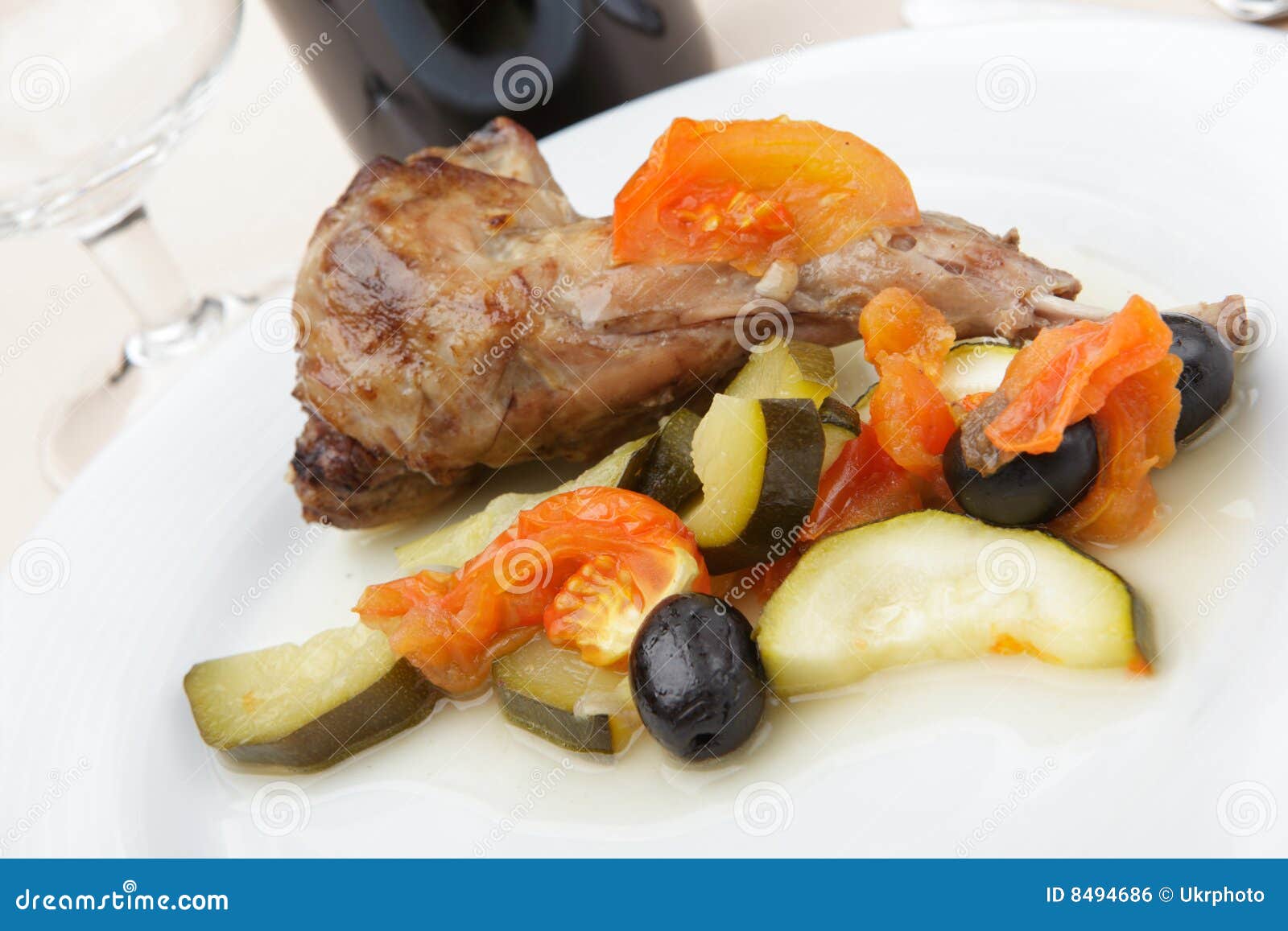 Baked Rabbit Ballotine In Creamy Mustard Sauce Stock Photography ...