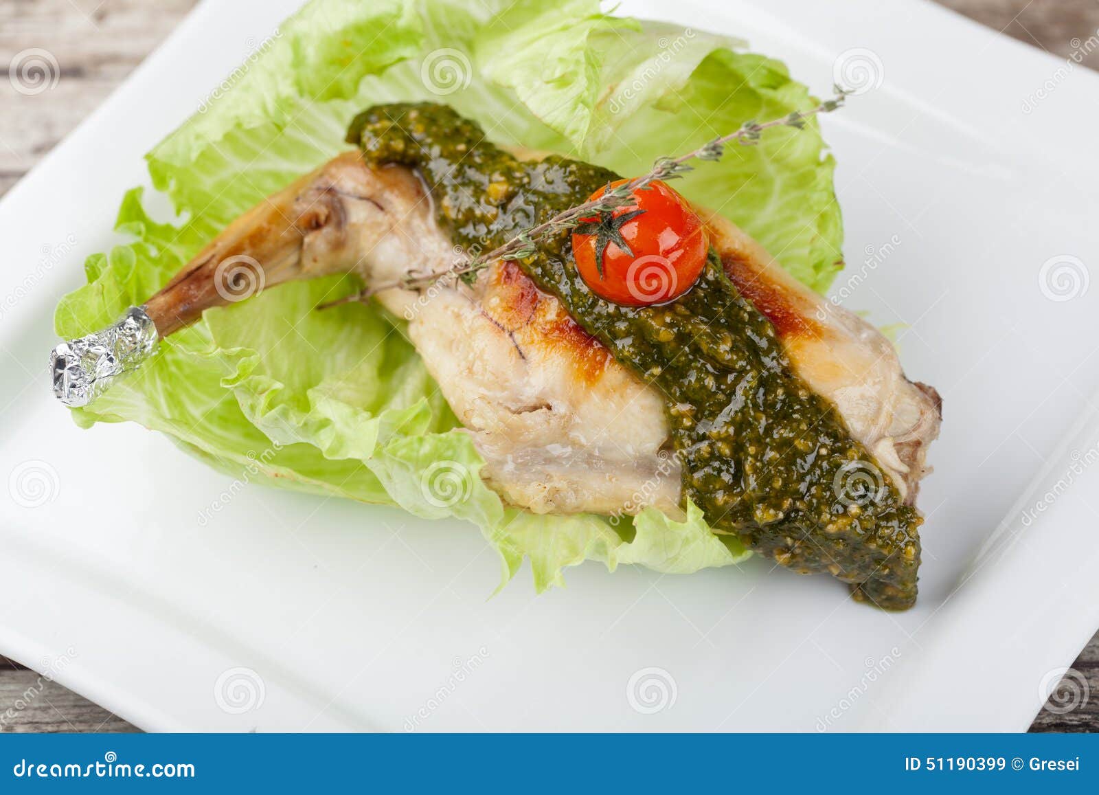 Baked rabbit stock image. Image of cooking, dinner, portion - 51190399