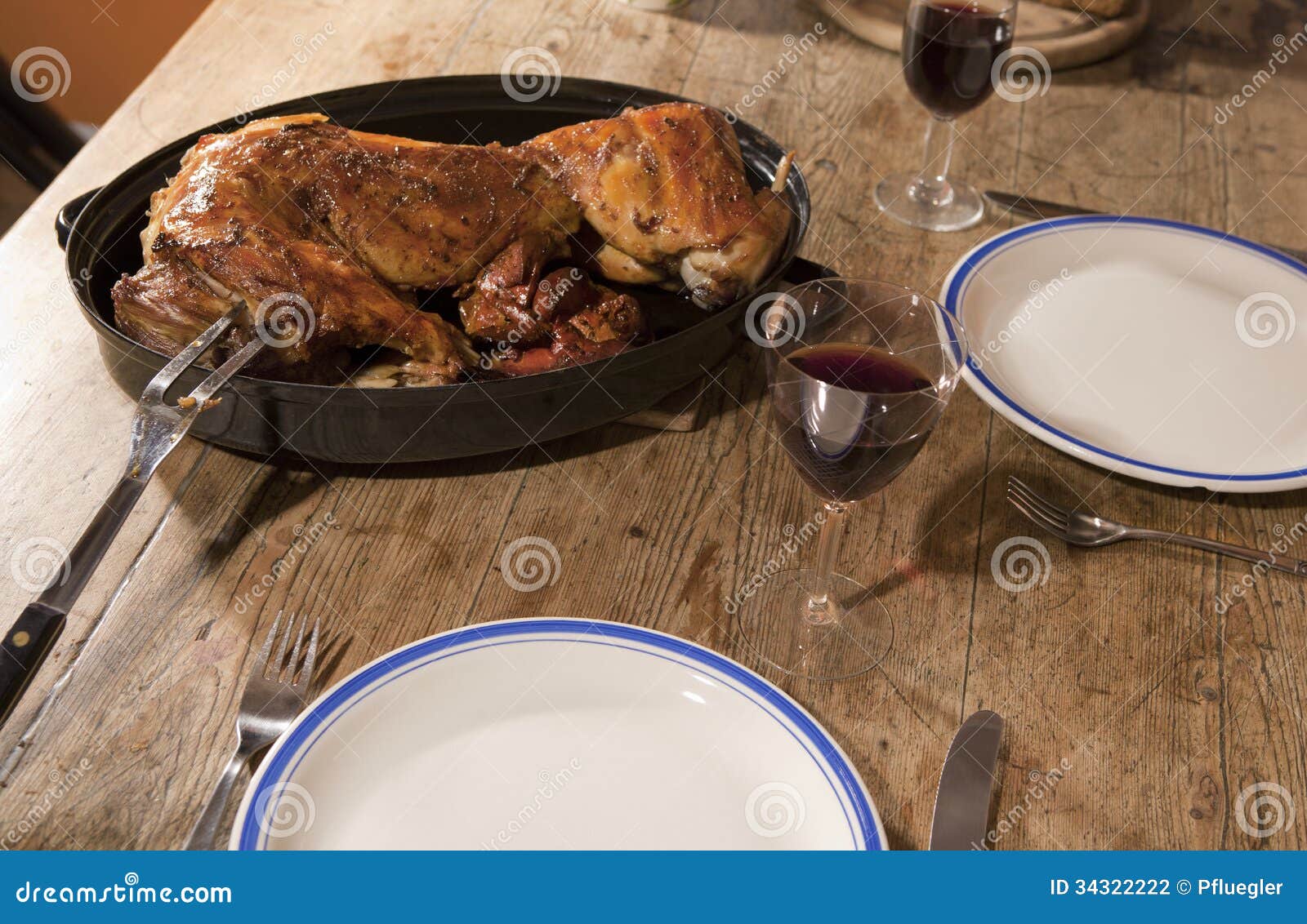 Baked Rabbit Ballotine In Creamy Mustard Sauce Stock Photography ...