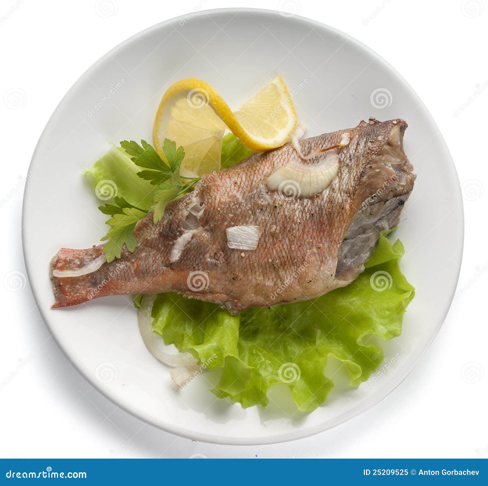 Baked rosefish stock image. Image of fish, food, dinne - 25209525