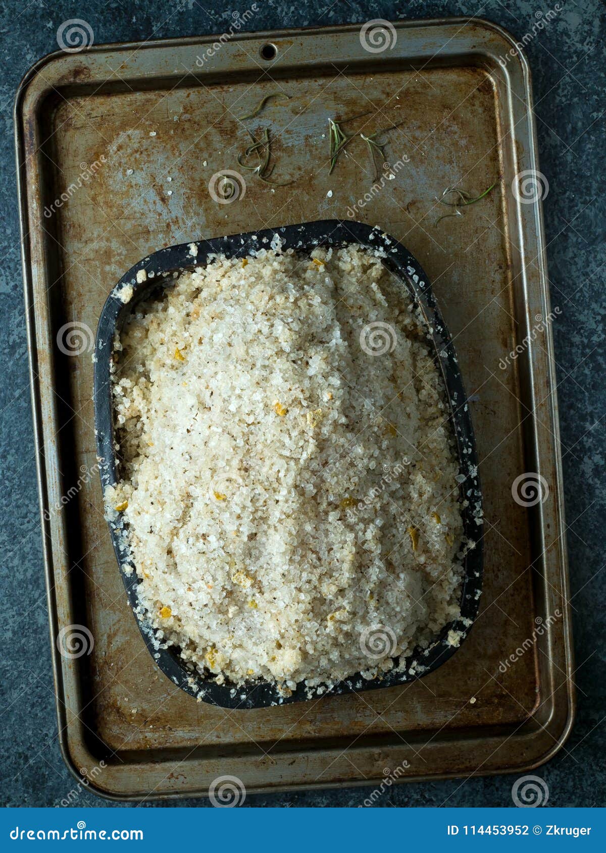 Baked salt crust chicken stock photo. Image of salt - 114453952