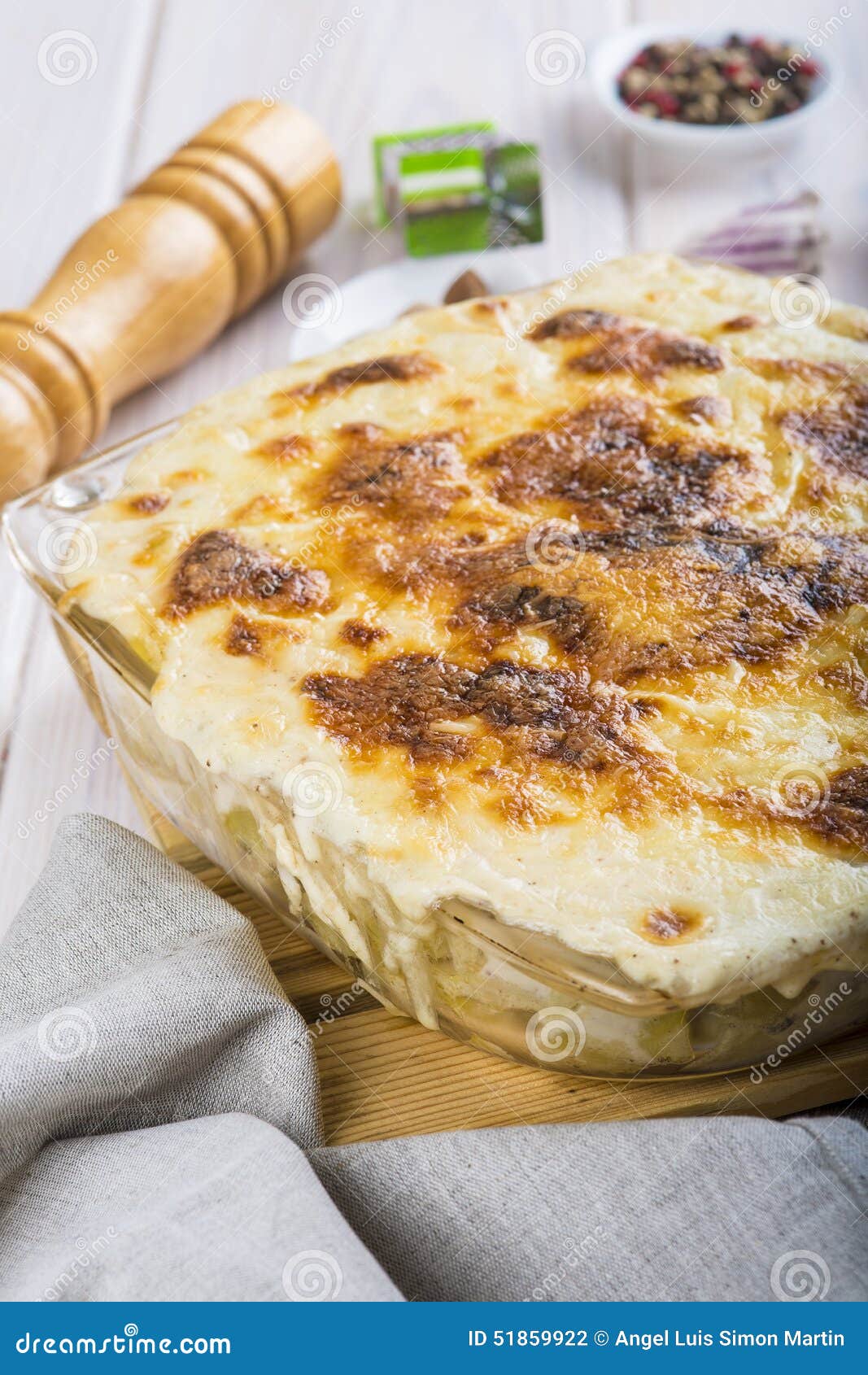 Baked Salted Cod with Cream Stock Photo - Image of kitchen, cream: 51859922