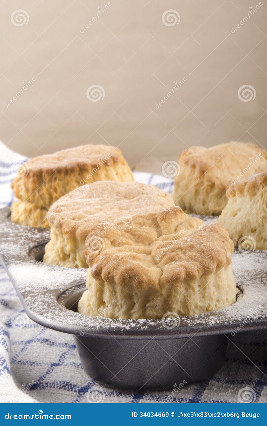 Baked Scone in a Baking Tin Stock Image - Image of goods, snack: 34034669