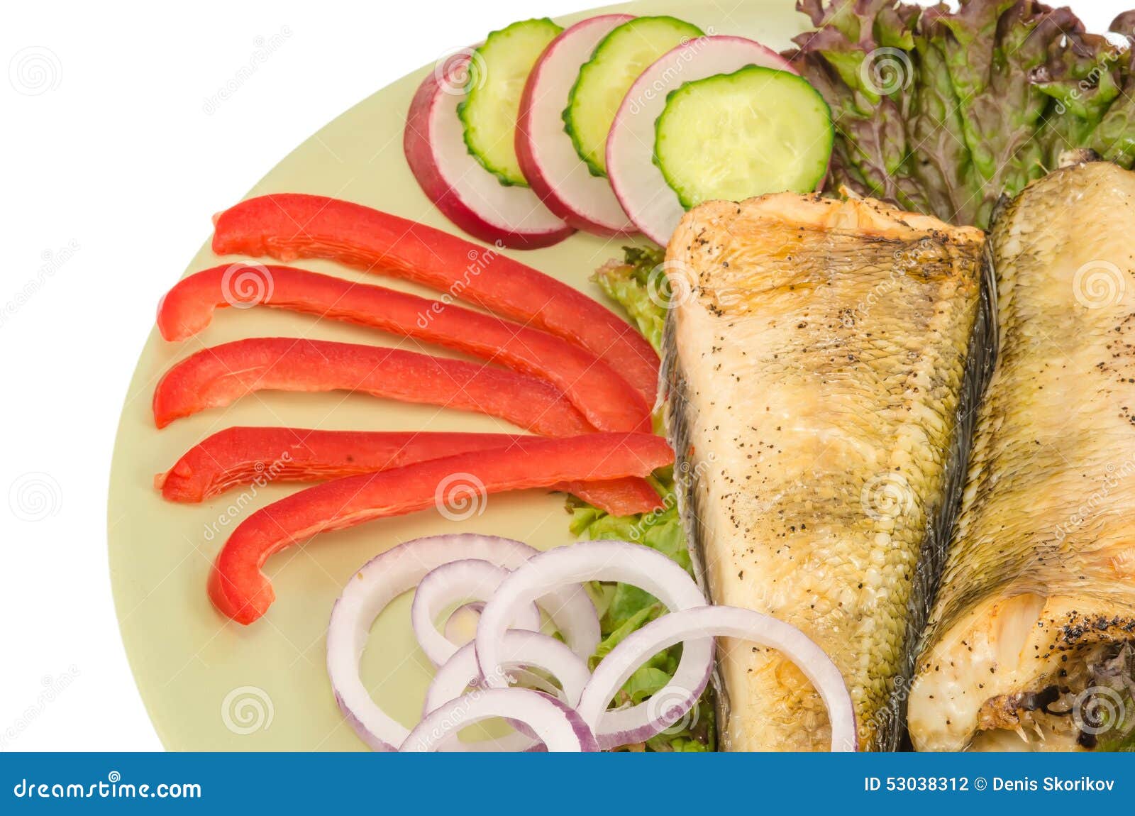 Baked shad at dish stock photo. Image of lunch, meal - 53038312