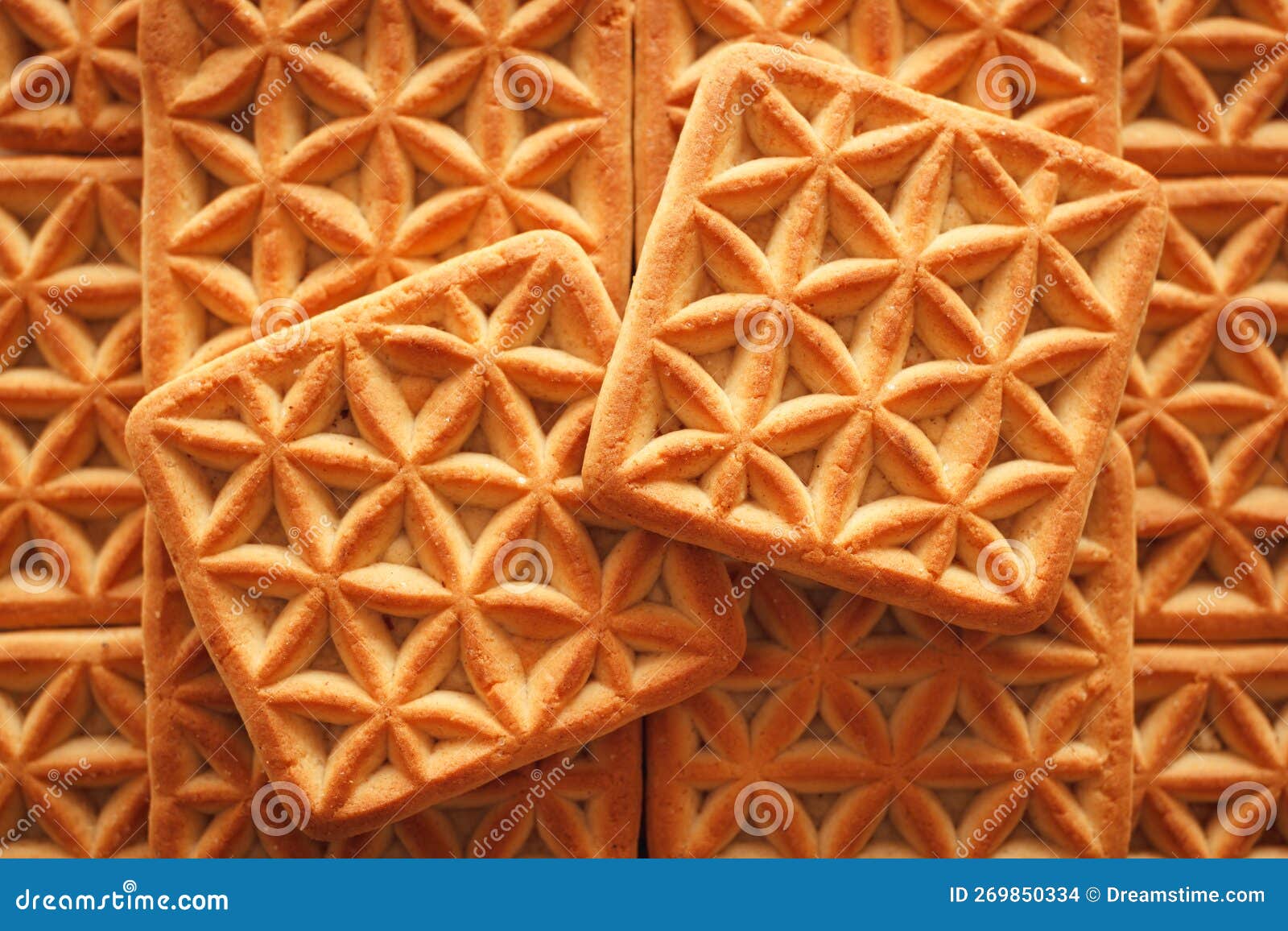 Shortbread Cookies with Grid Pattern Stock Photo - Image of cookies ...