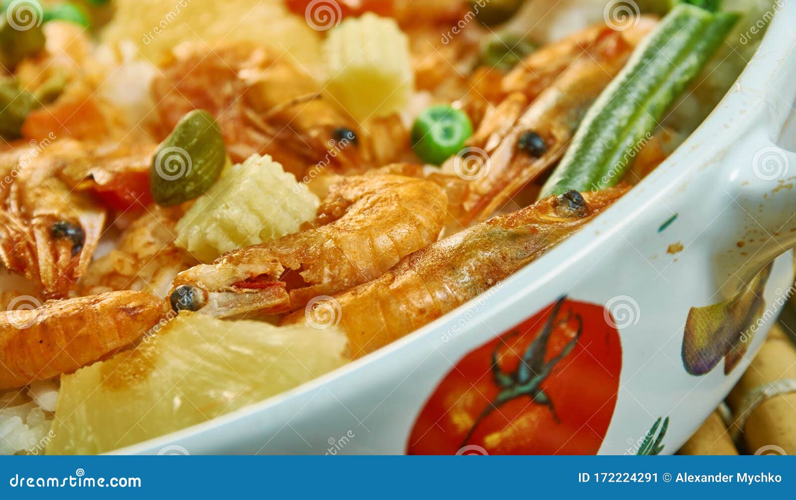 Baked Spanish risotto stock image. Image of cuisine - 172224291