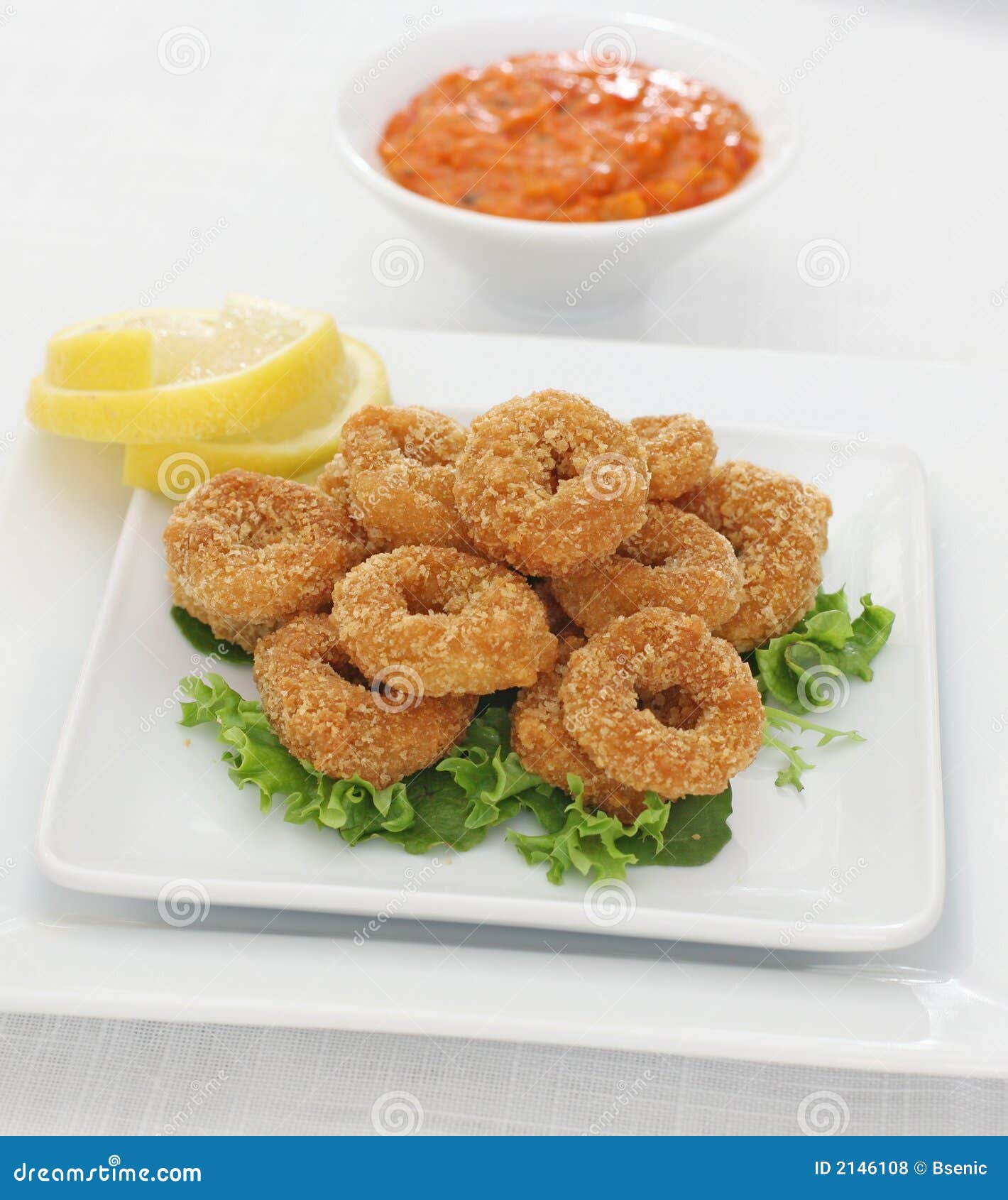 Baked squid rings stock photo. Image of squid, lettuce - 2146108