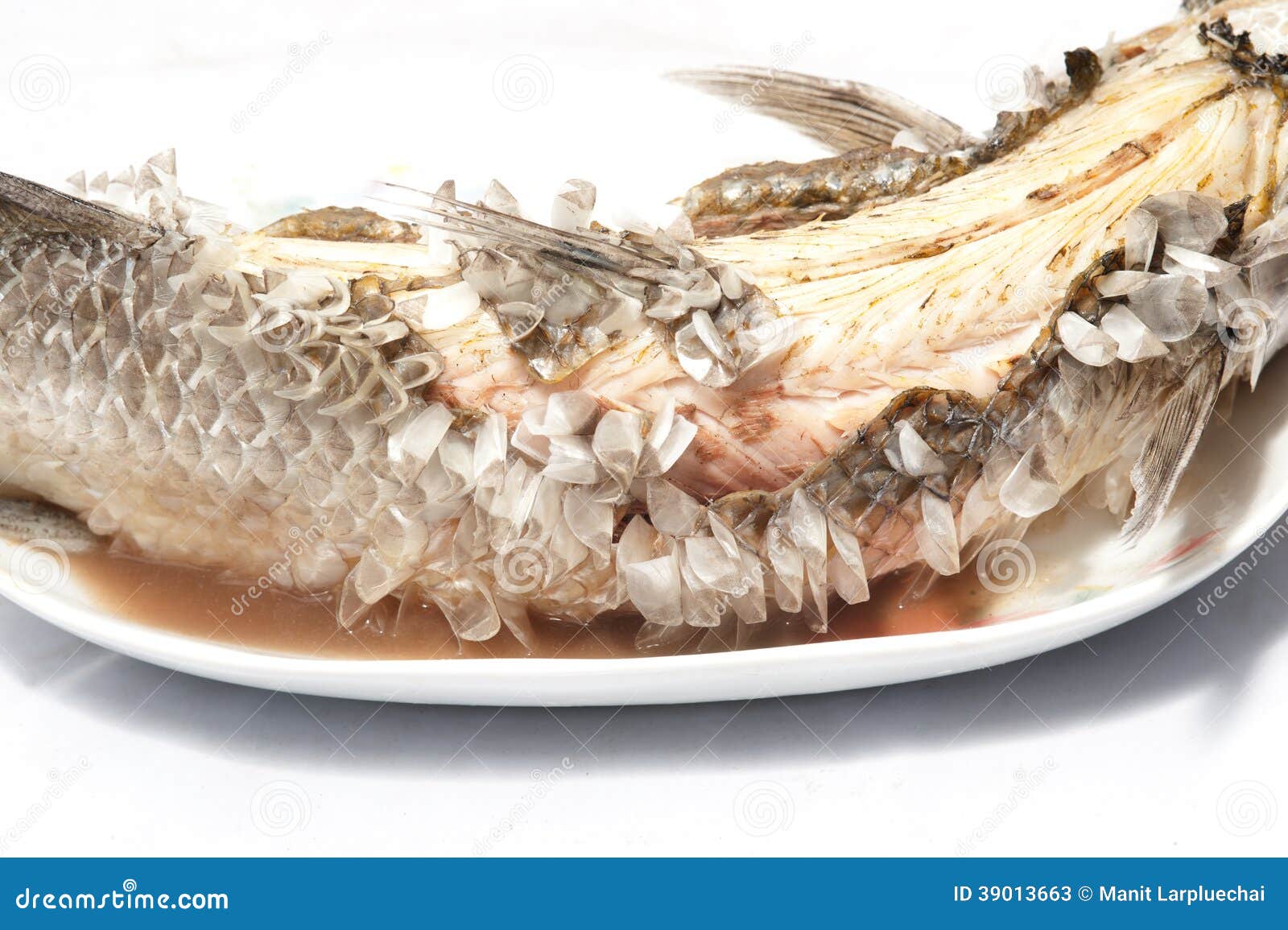 Baked Striped Snakehead Fish with Salt Coated. Stock Image - Image of ...