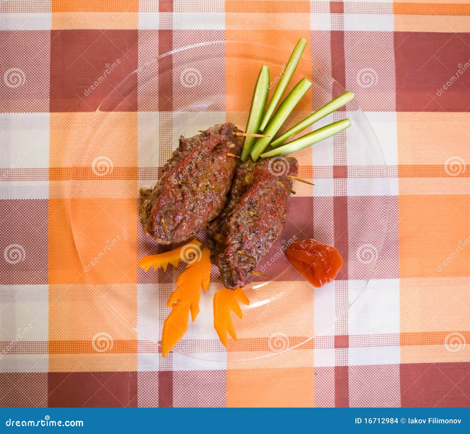 Baked stuffed beef stock photo. Image of tablecloth, culinary - 16712984