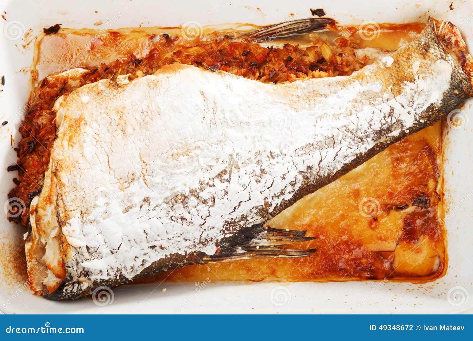 Stuffed Carp Fish. Whole Gefilte Fish Cut Served On Plate Isolated On ...