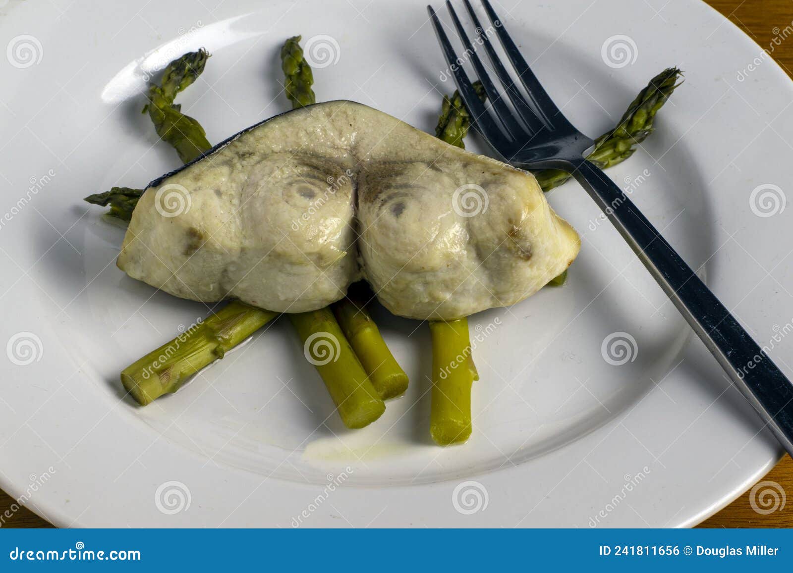 Baked Sword Fish Served with Asparagus Stock Photo - Image of baked ...