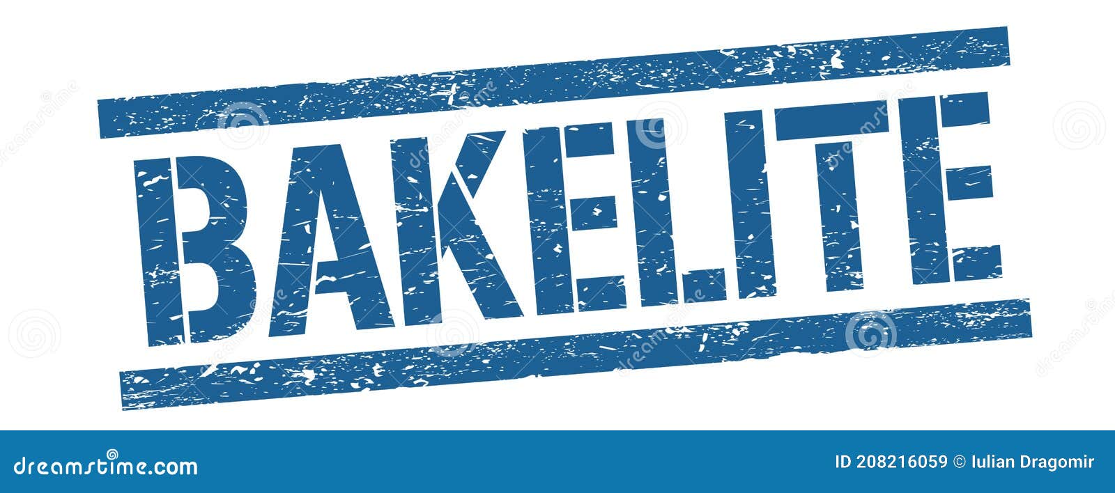 BAKELITE Text on Blue Vintage Lines Stamp Stock Illustration ...