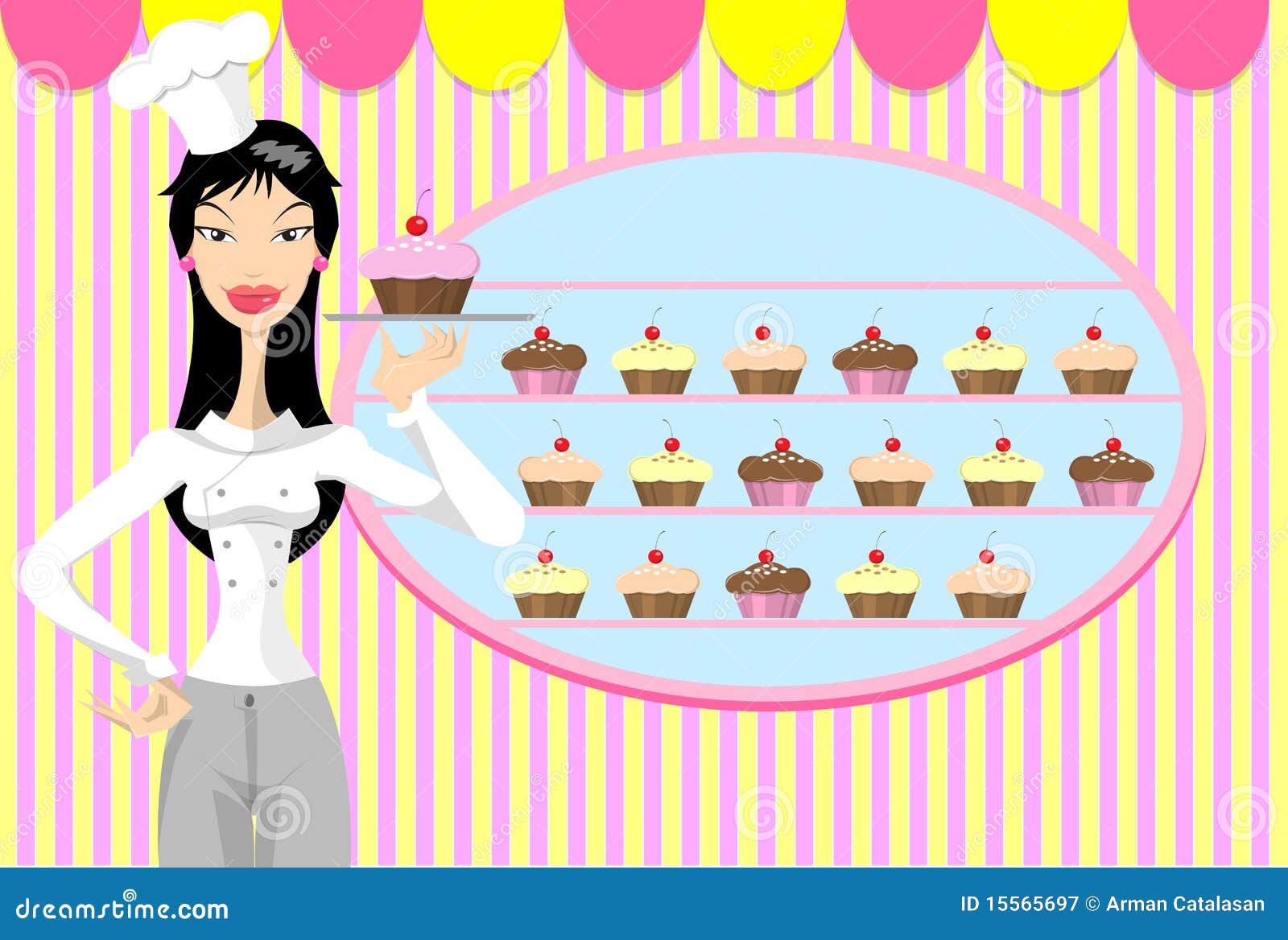 Lady Baker Cartoon Clipart | CartoonDealer.com #367908085