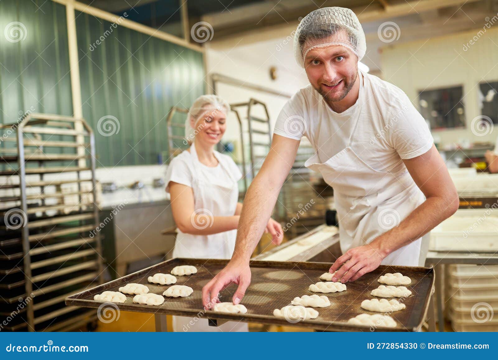 Baker Apprentice in Training Makes Yeast Braids Stock Photo - Image of ...