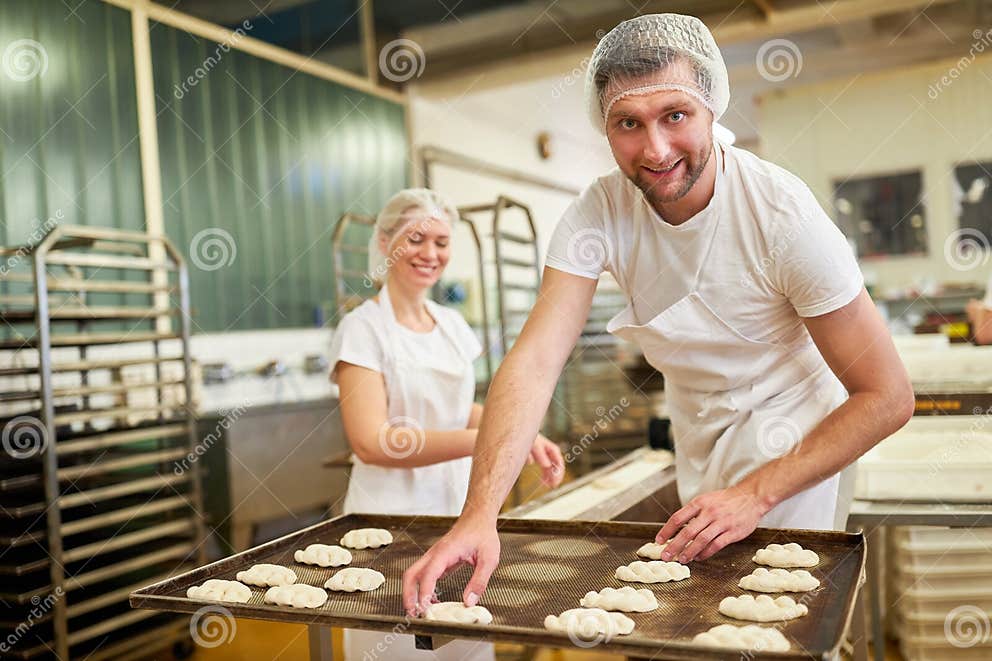 Baker Apprentice in Training Makes Yeast Braids Stock Photo - Image of ...