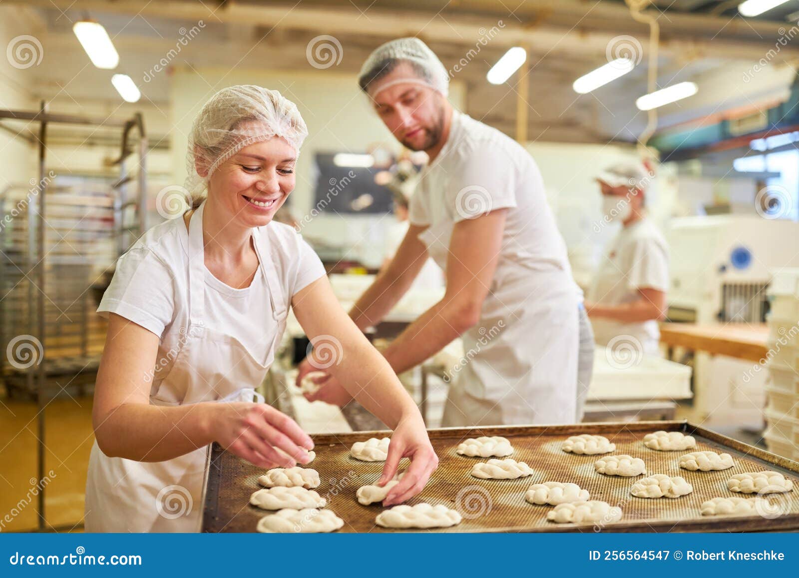 Baker Apprentices As a Team Baking Yeast Plaits Stock Image - Image of ...
