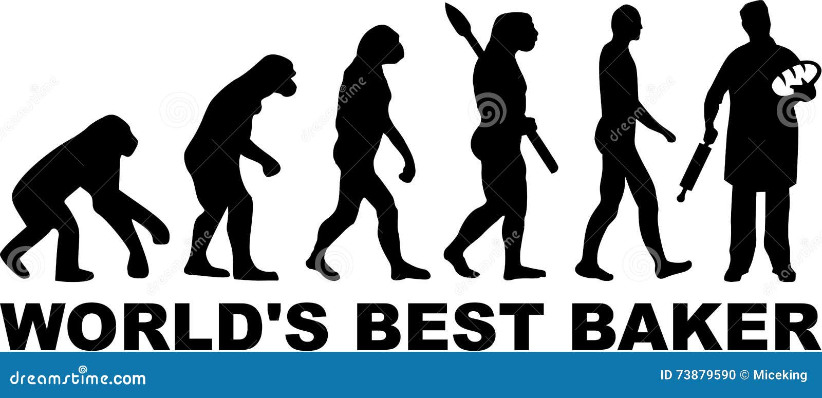 Baker Bakery Evolution stock vector. Illustration of food - 73879590