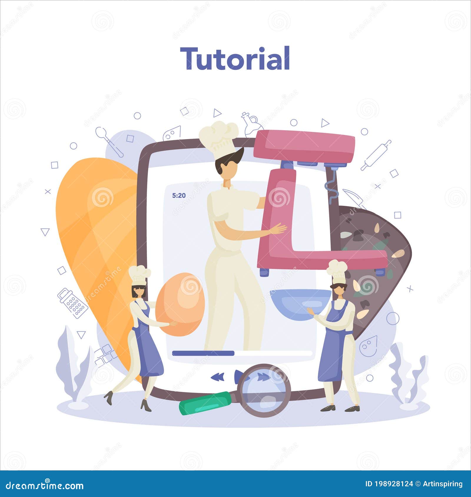 Baker and Bakery Online Service or Platform. Chef in the Uniform Stock ...