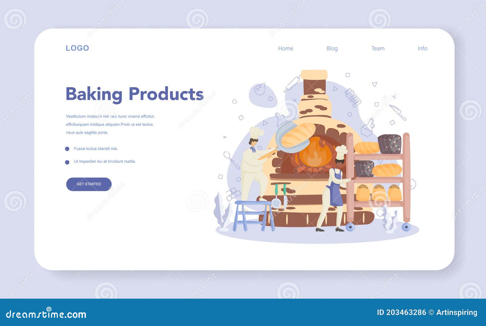 Baker and Bakery Web Banner or Landing Page. Chef in the Uniform Stock ...