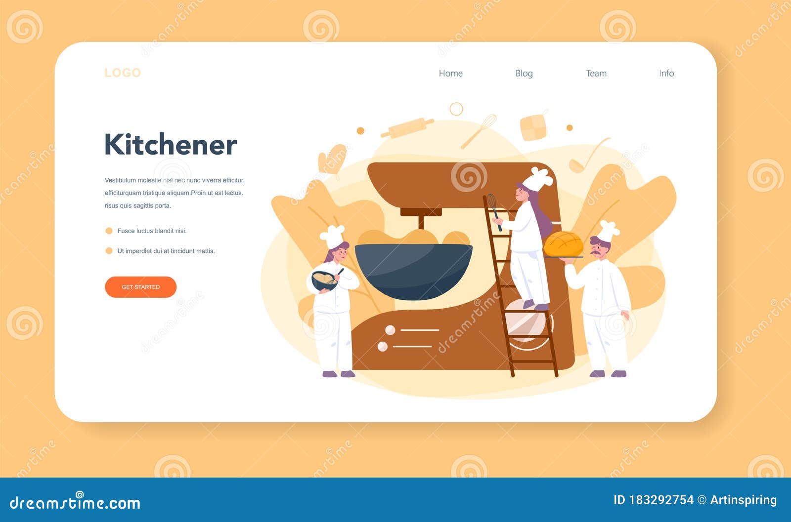 Baker and Bakery Web Banner or Landing Page. Chef in the Uniform Stock ...