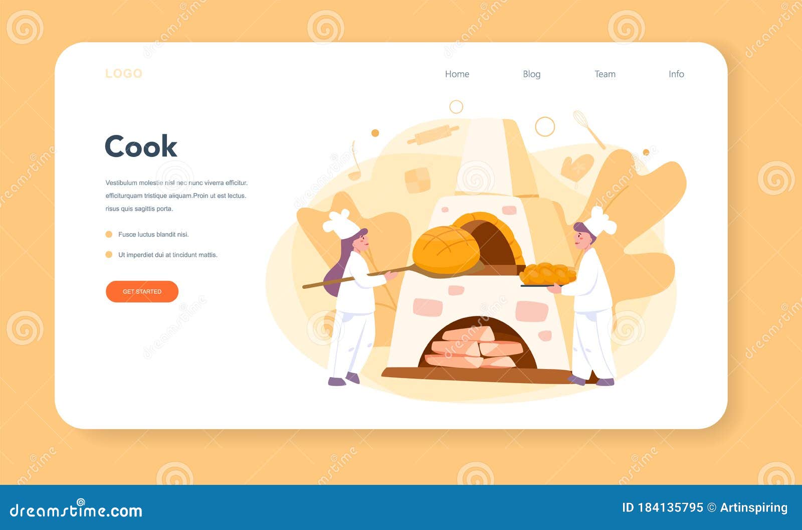 Baker and Bakery Web Banner or Landing Page. Chef in the Uniform Stock ...