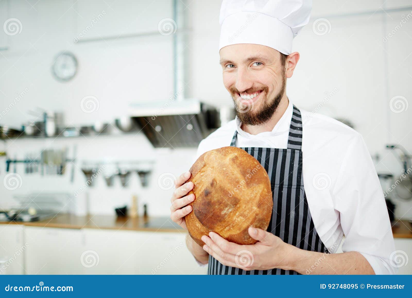 Baker with bread stock image. Image of professional, uniform - 92748095