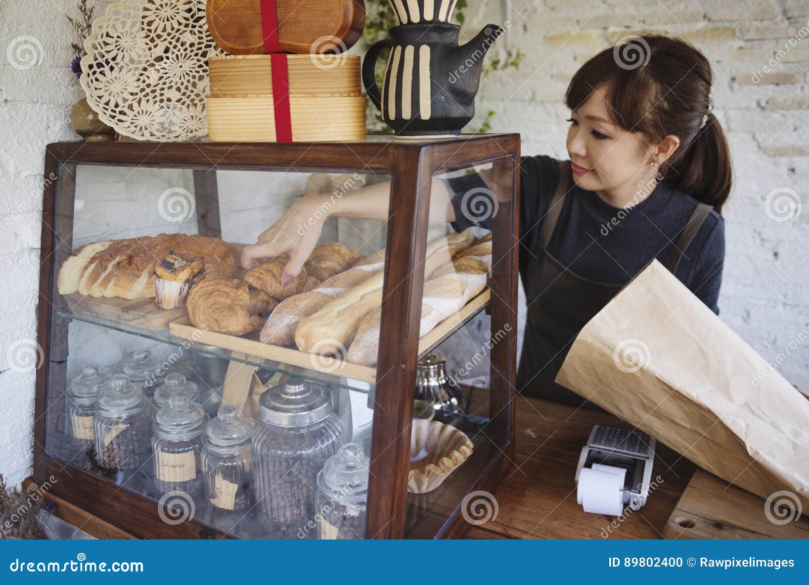 Baker Cafe Dough Flour Pastry Bread Knead Stock Photo - Image of baker ...