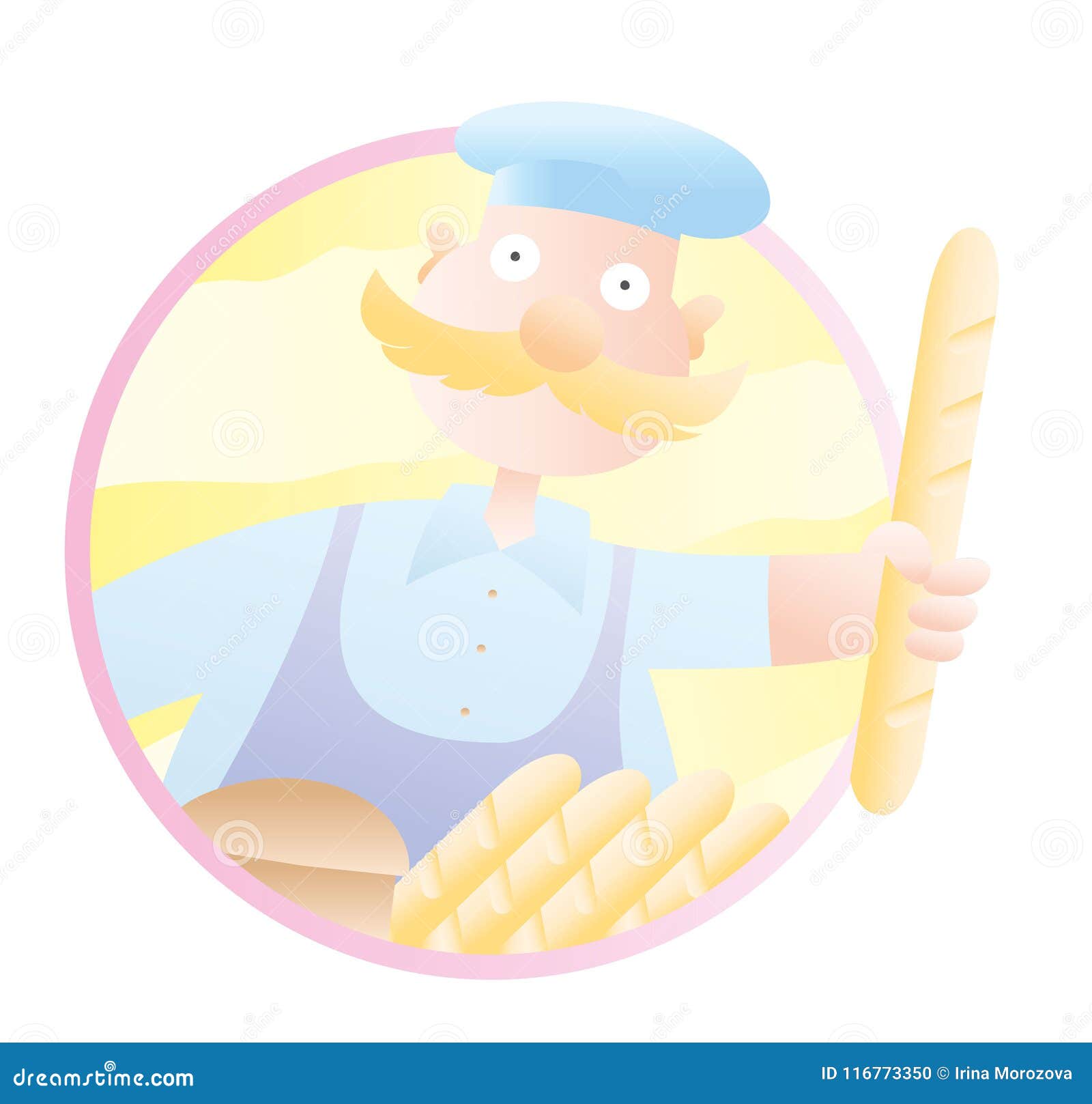 Baker Cartoon in Pastel Colors Stock Vector - Illustration of happy ...