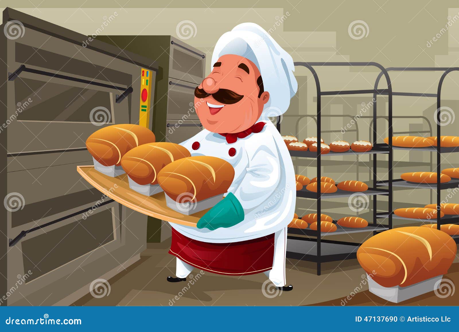 Baker dans la cuisine illustration de vecteur. Illustration du ...