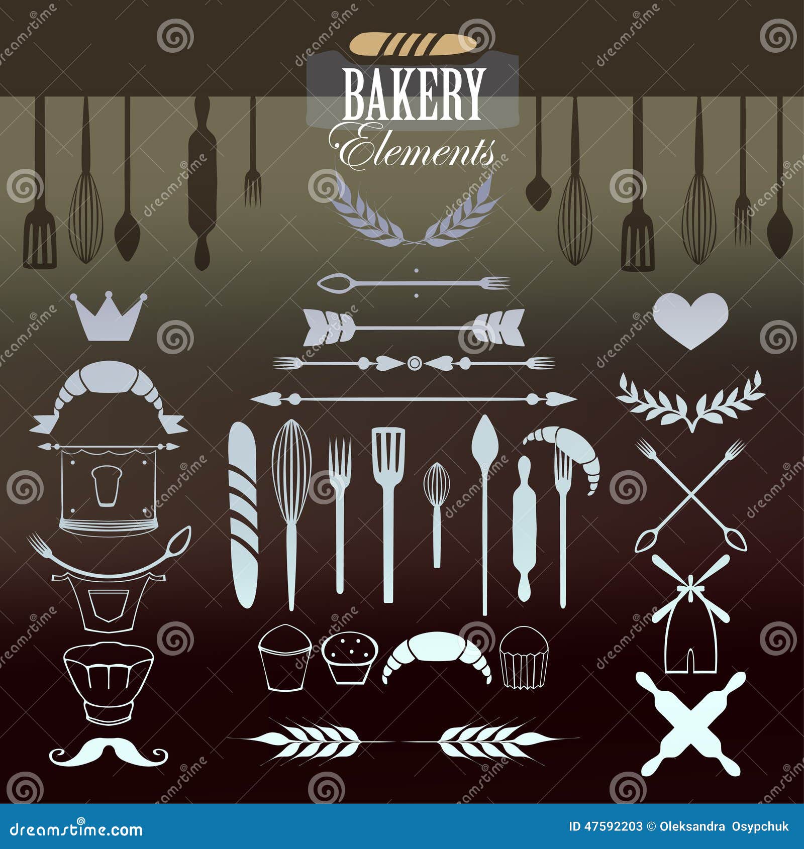 Baker Elements for Your Design. Stock Vector - Illustration of loaf ...