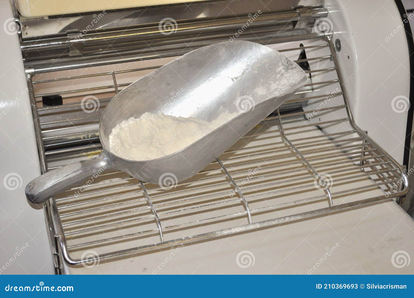 Baker flour spatula stock image. Image of bread, nutrition - 210369693