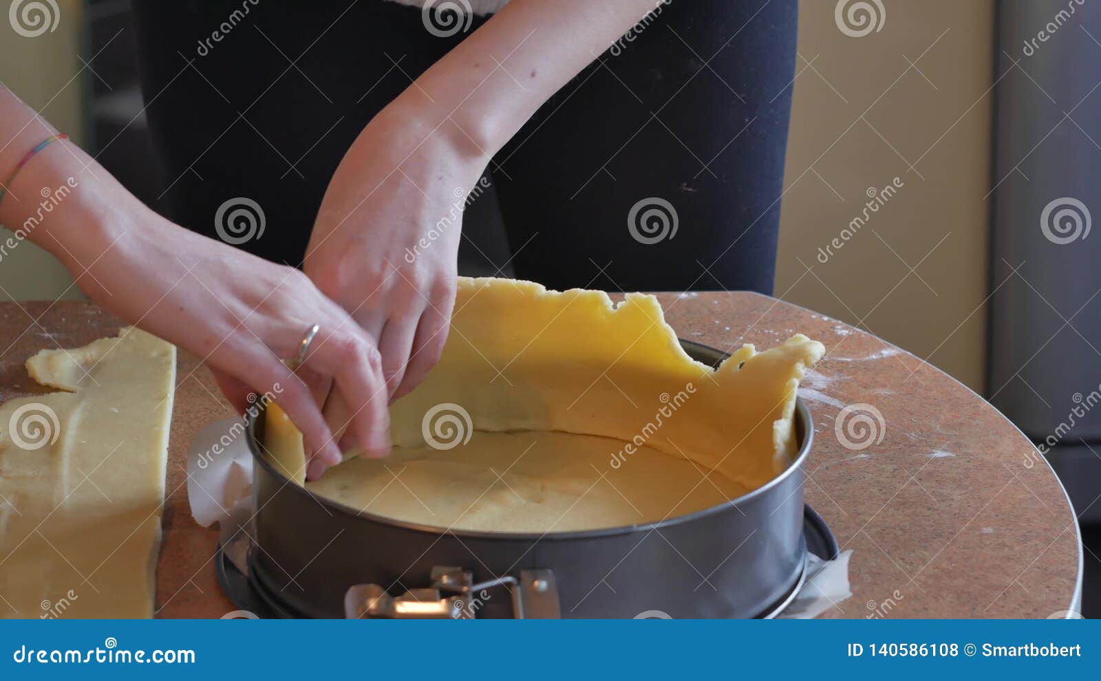 Baker Forms Pie Crust Ridges by Hand Stock Photo - Image of great, lady ...