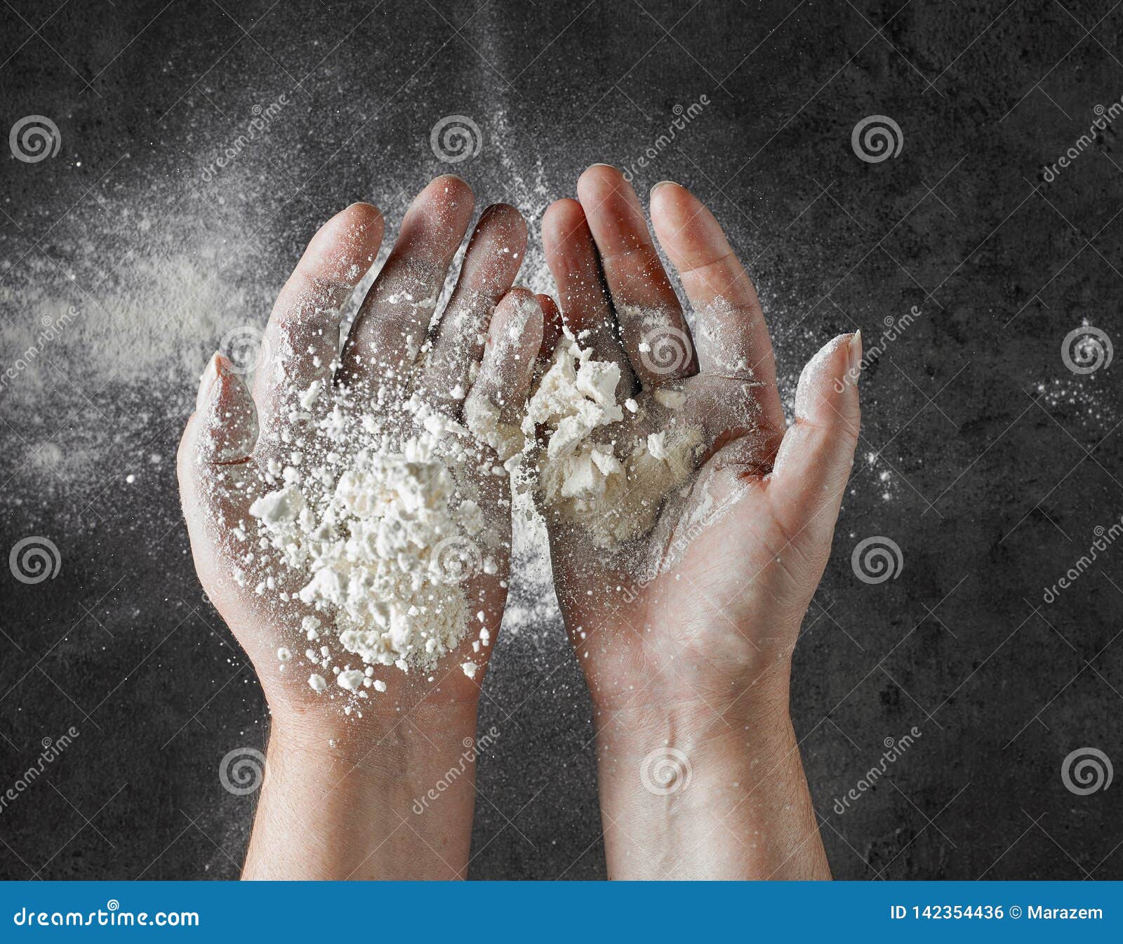 Baker Hands with Flour in Motion Stock Photo - Image of chef, motion ...